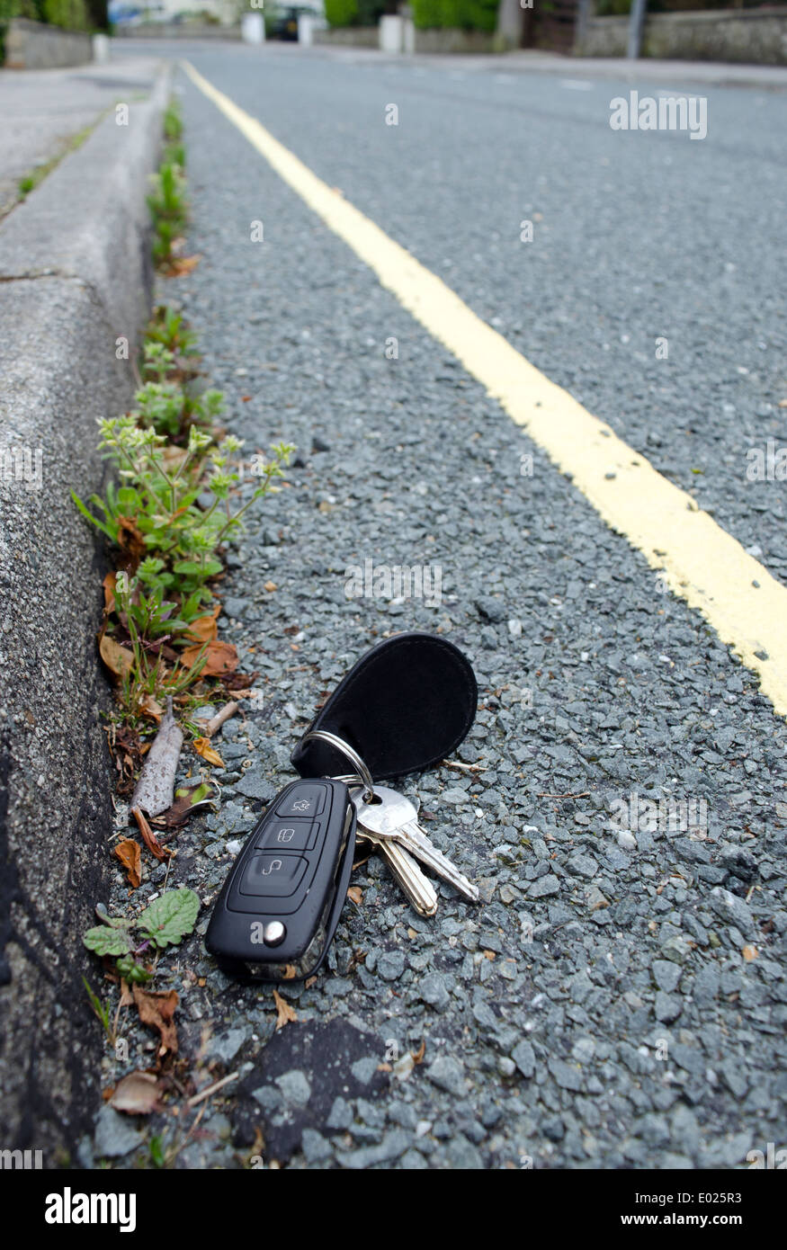 lost keys by the side of the road Stock Photo - Alamy
