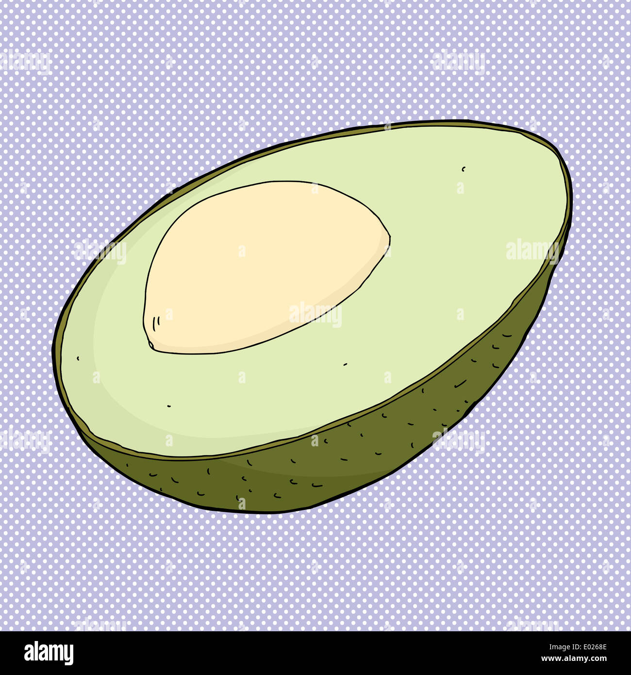 Hand drawn avocado slice with seed and skin Stock Photo - Alamy