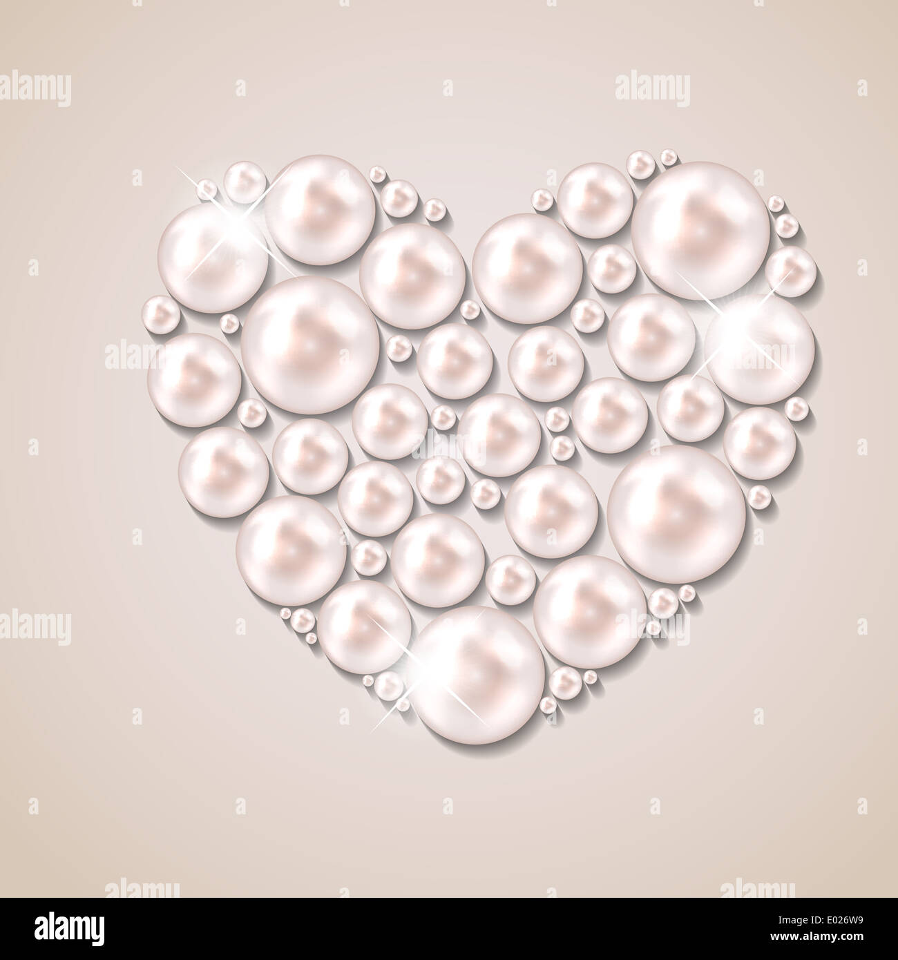 Pearl heart vector illustration background Stock Photo - Alamy