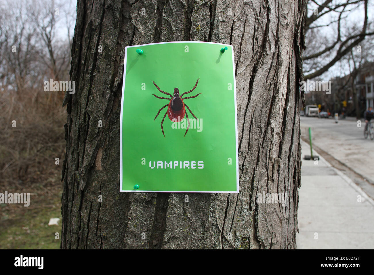 A Lyme Disease awareness poster in the Plateau of Montreal, Que Stock ...