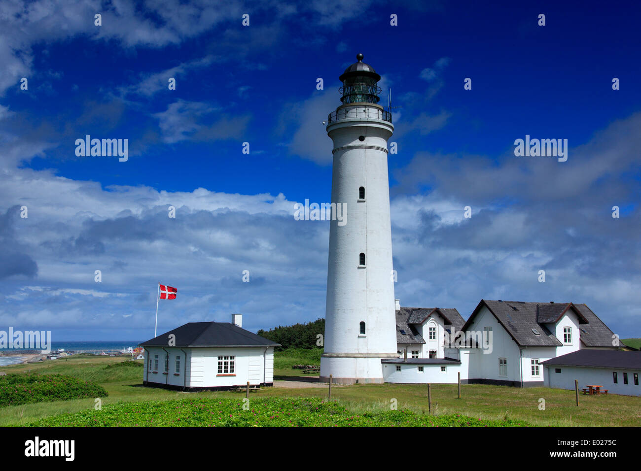 Hirtshals Lighthouse, edge of the North Sea, Denmark Stock Photo - Alamy