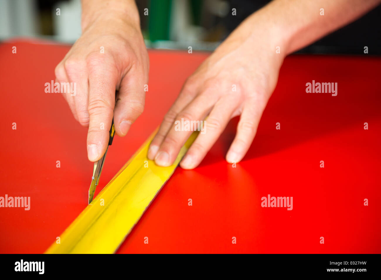 Wrapping close up box cutter hi-res stock photography and images - Alamy