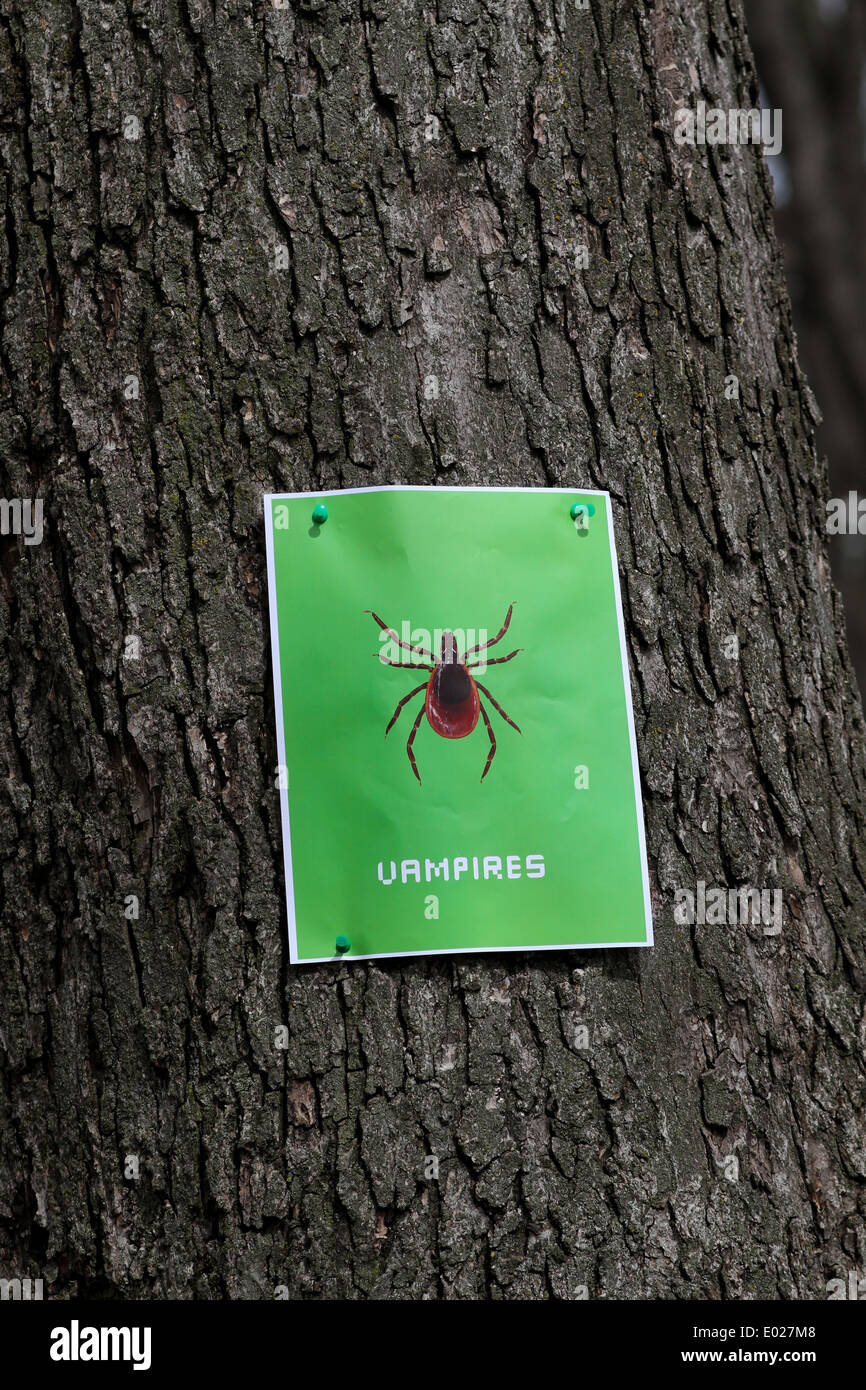 A Lyme Disease awareness poster in the Plateau of Montreal, Que Stock ...