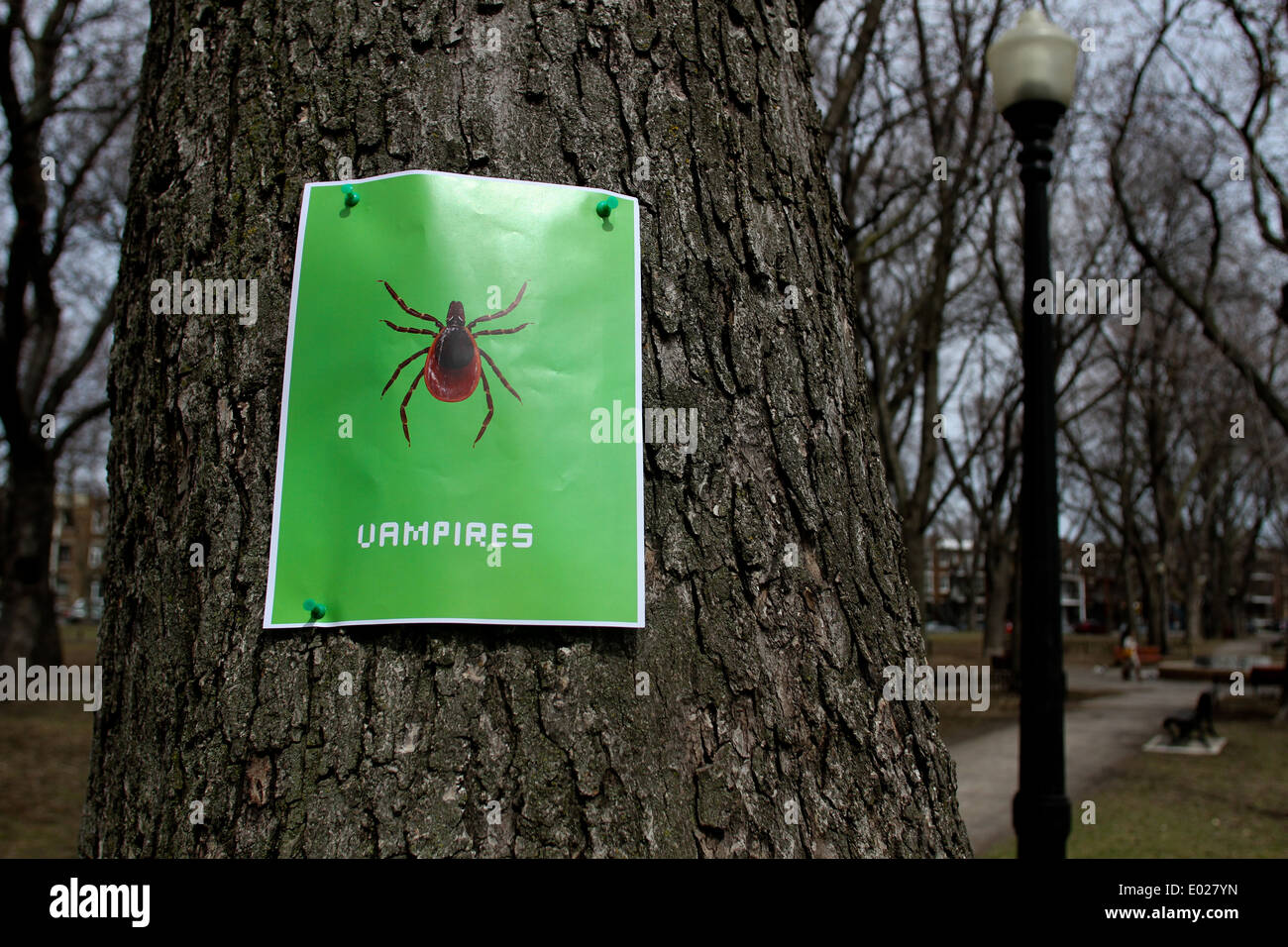 A Lyme Disease awareness poster in the Plateau of Montreal, Que Stock ...