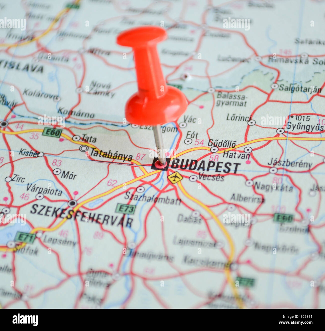 Close up budapest map red hi-res stock photography and images - Alamy