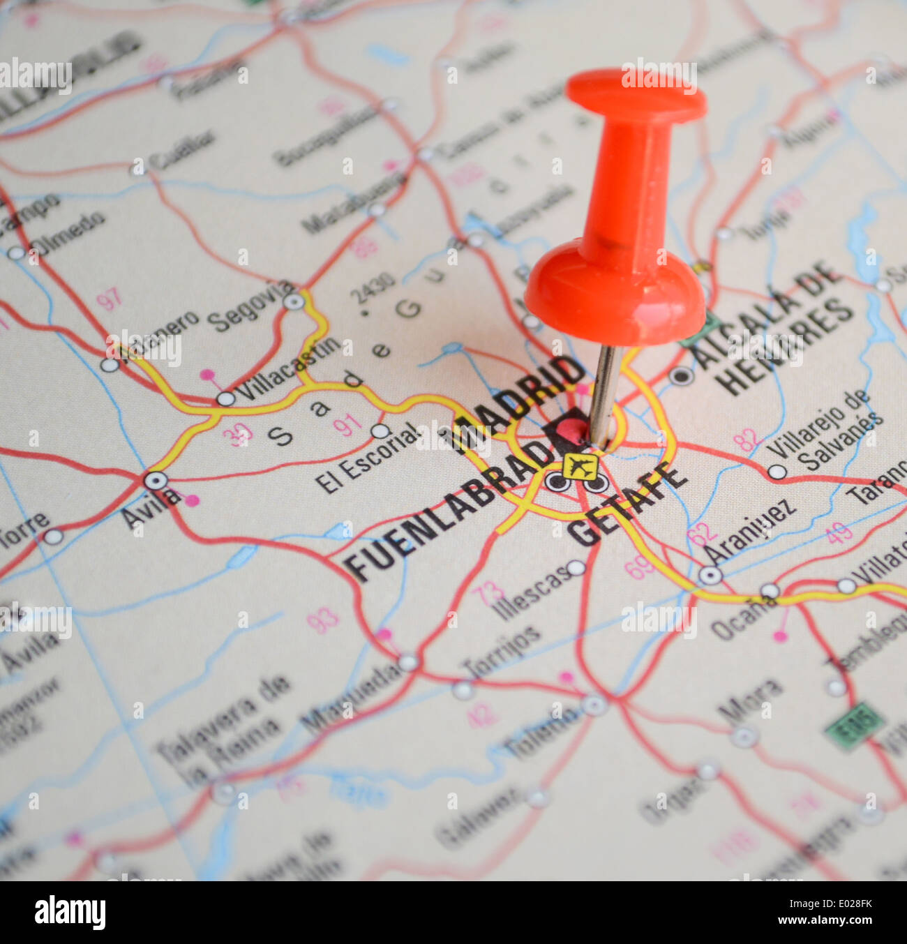 Madrid map paper hi-res stock photography and images - Alamy