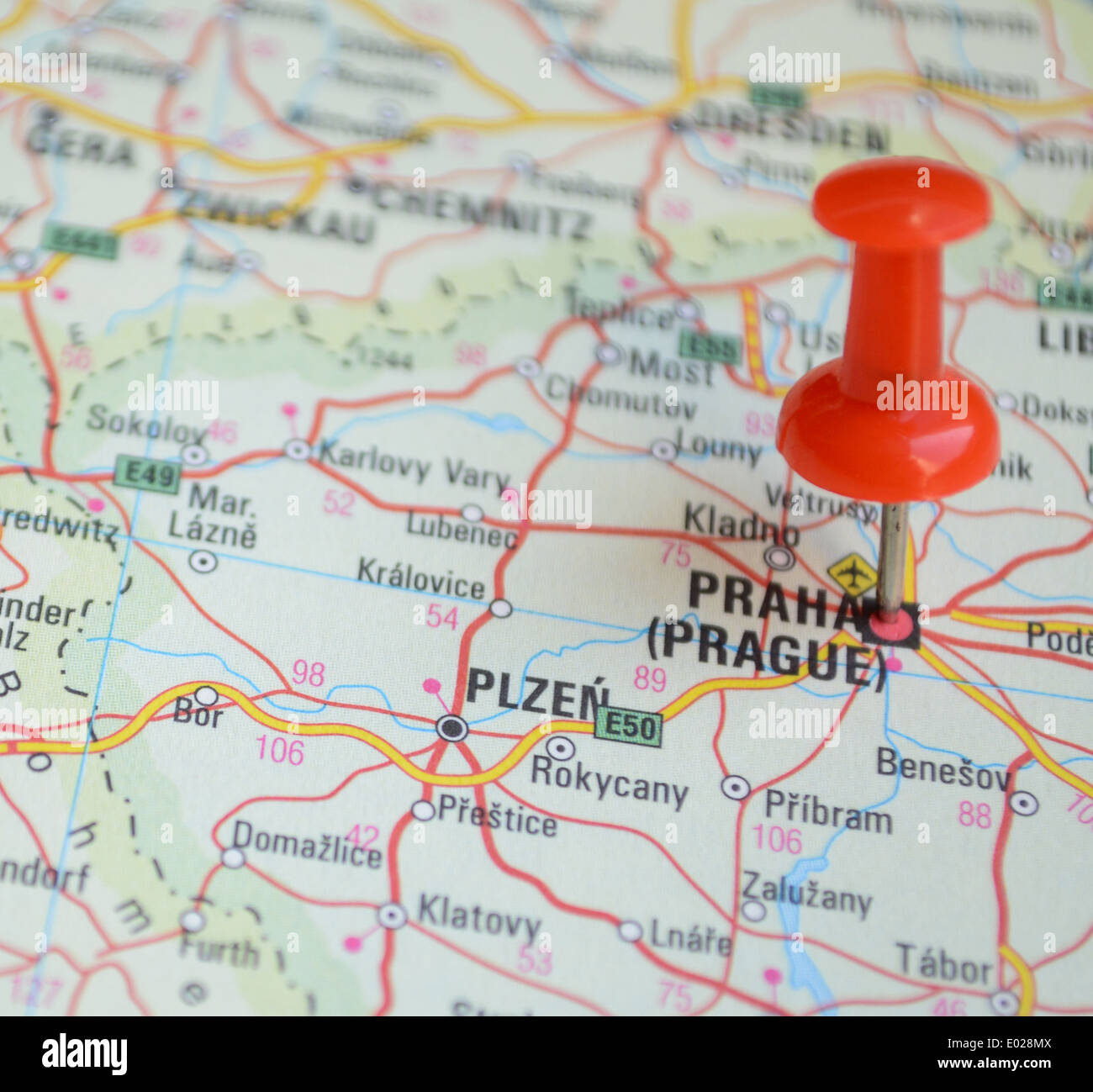 Prague map hi-res stock photography and images - Alamy