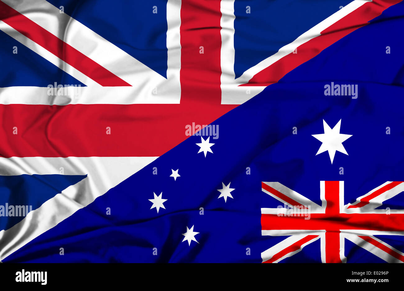 Waving flag of Australia and UK Stock Photo - Alamy
