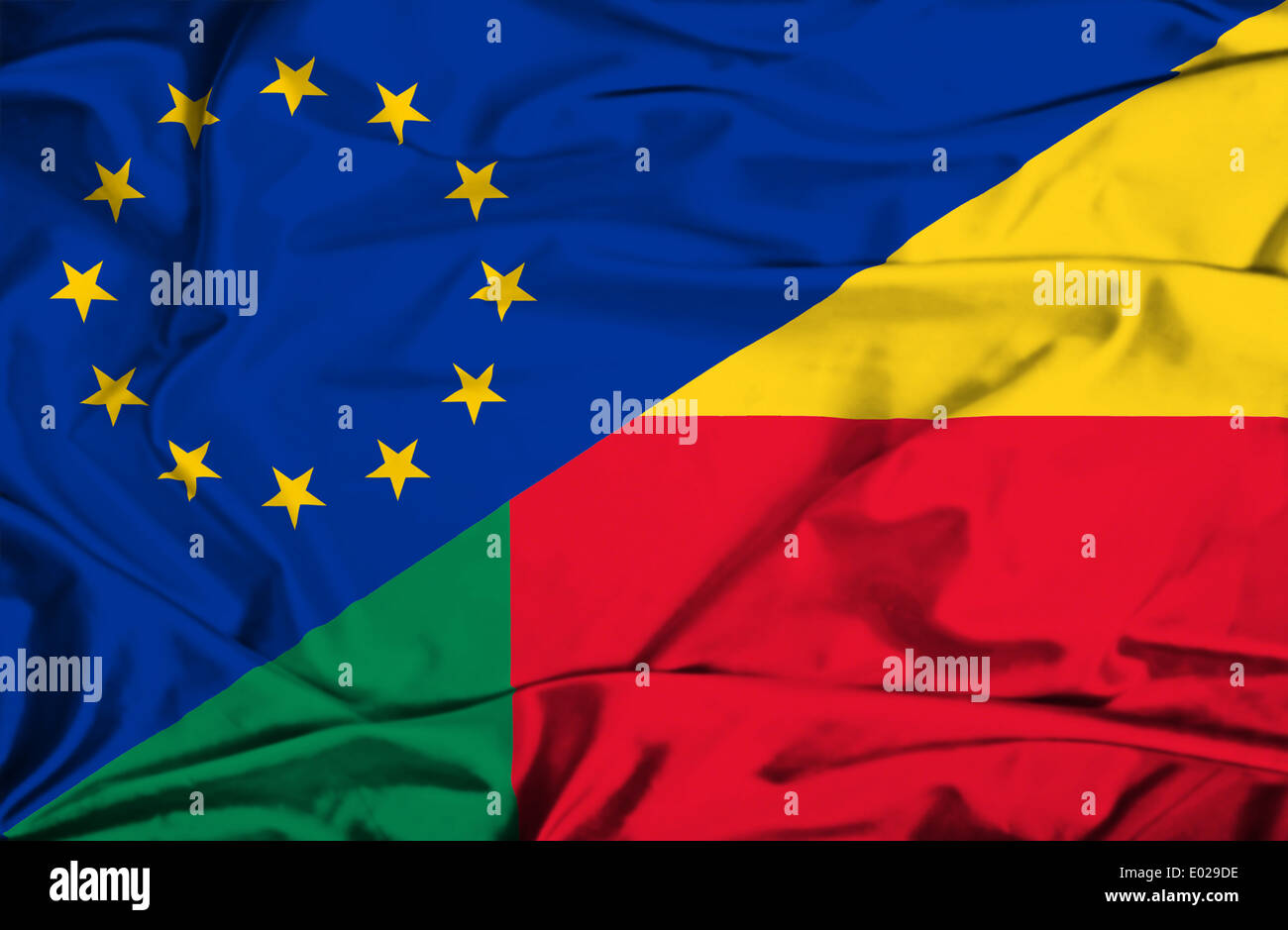 Waving flag of Benin and EU Stock Photo - Alamy