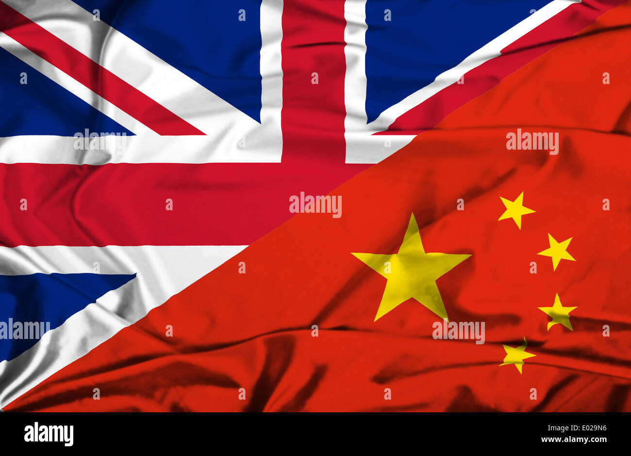 Waving flag of China and UK Stock Photo - Alamy