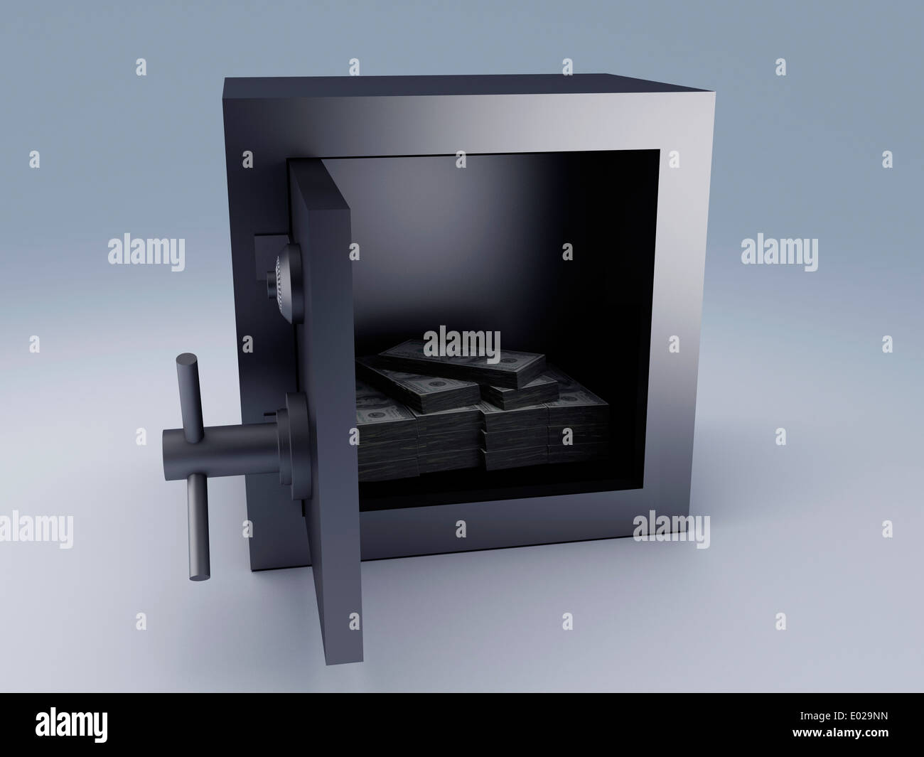 Bank vault door open and bills hi-res stock photography and images - Alamy
