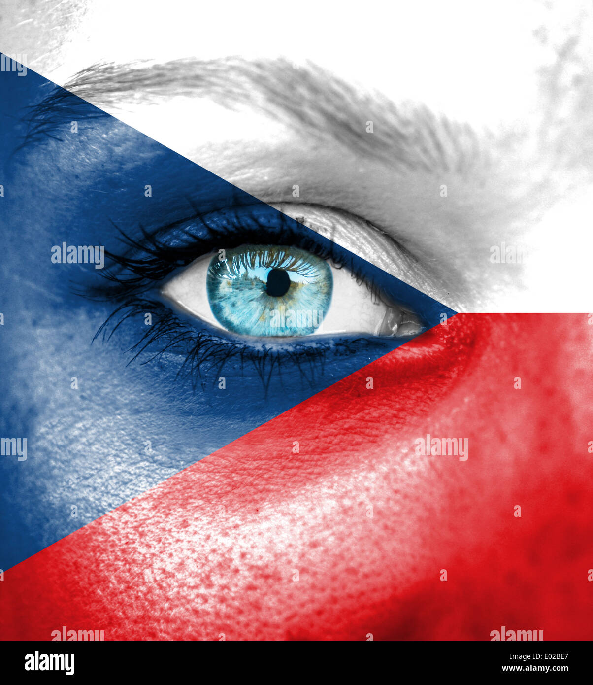Czech flag face paint hi-res stock photography and images - Alamy