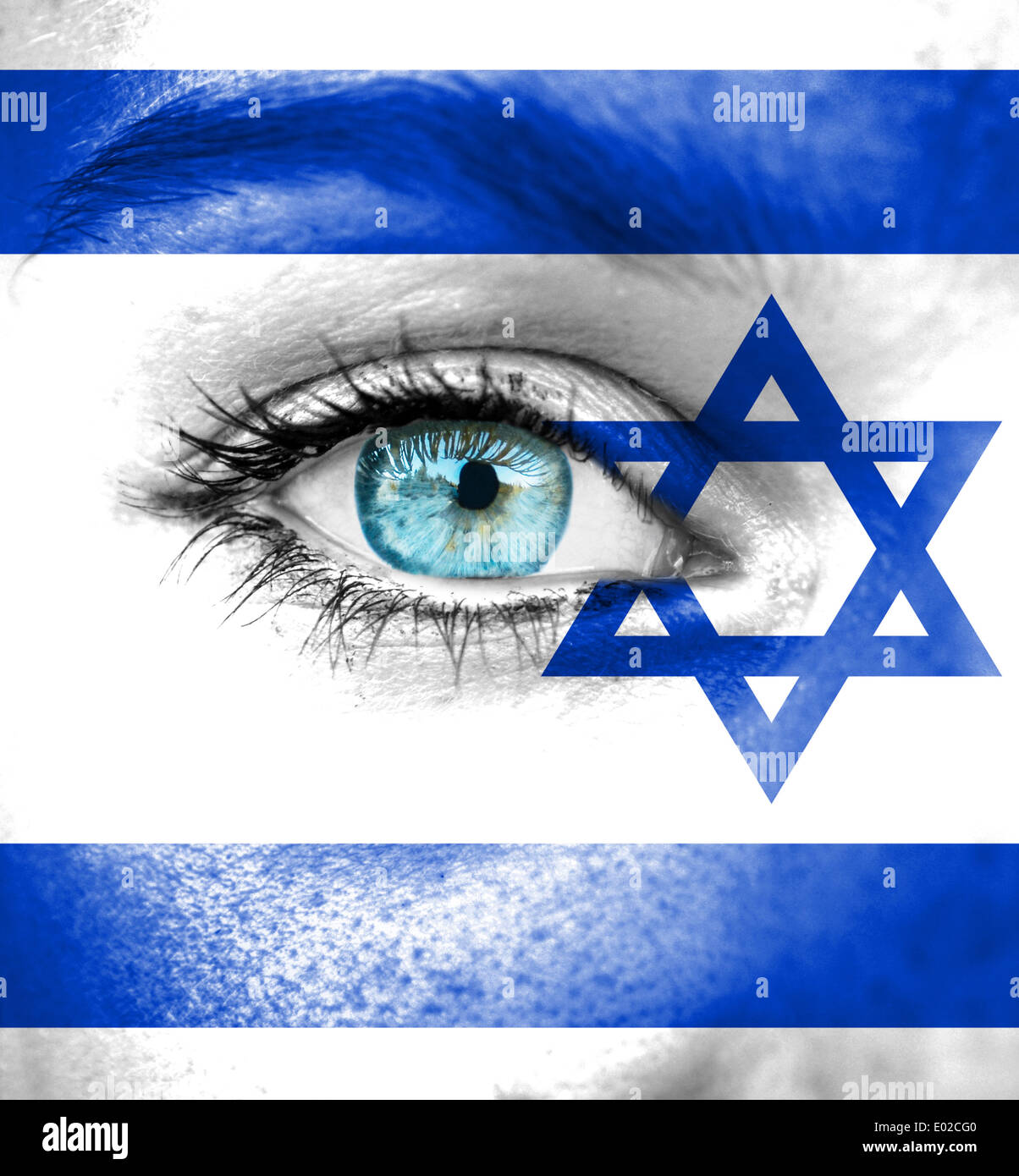 Human face painted flag israel hi-res stock photography and images - Alamy