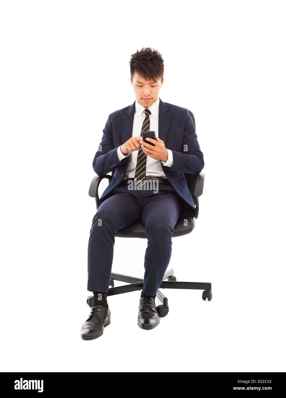 Handsome man touching tie hi-res stock photography and images - Alamy