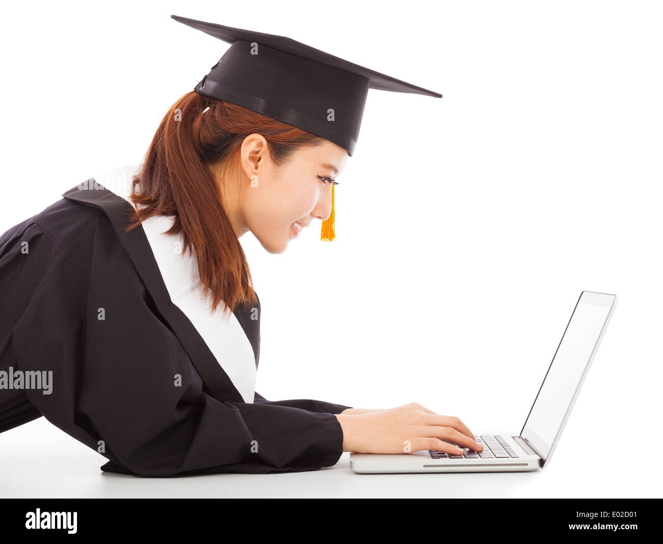 Laptop With A Graduation Cap High Resolution Stock Photography and ...