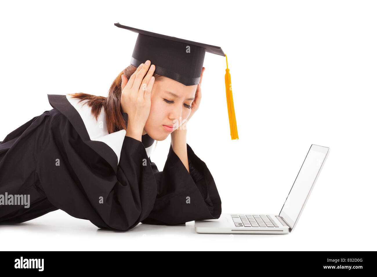 Female student university gown sad hi-res stock photography and images ...