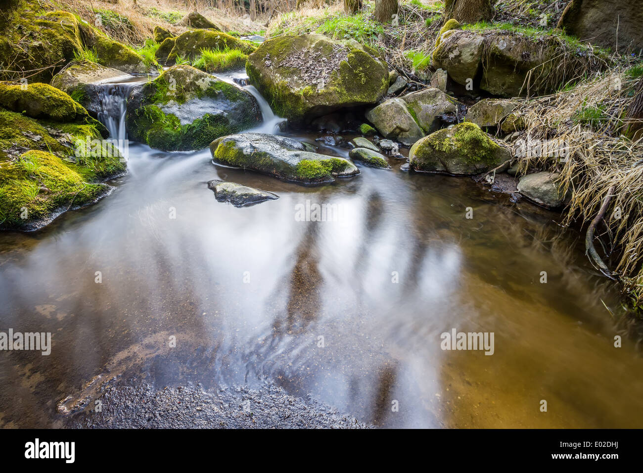 Small waterfall on clear mountain river hi-res stock photography and ...