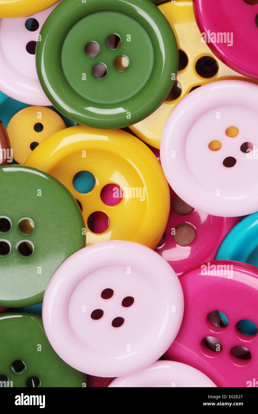 a collection with many buttons of different colors and sizes Stock ...