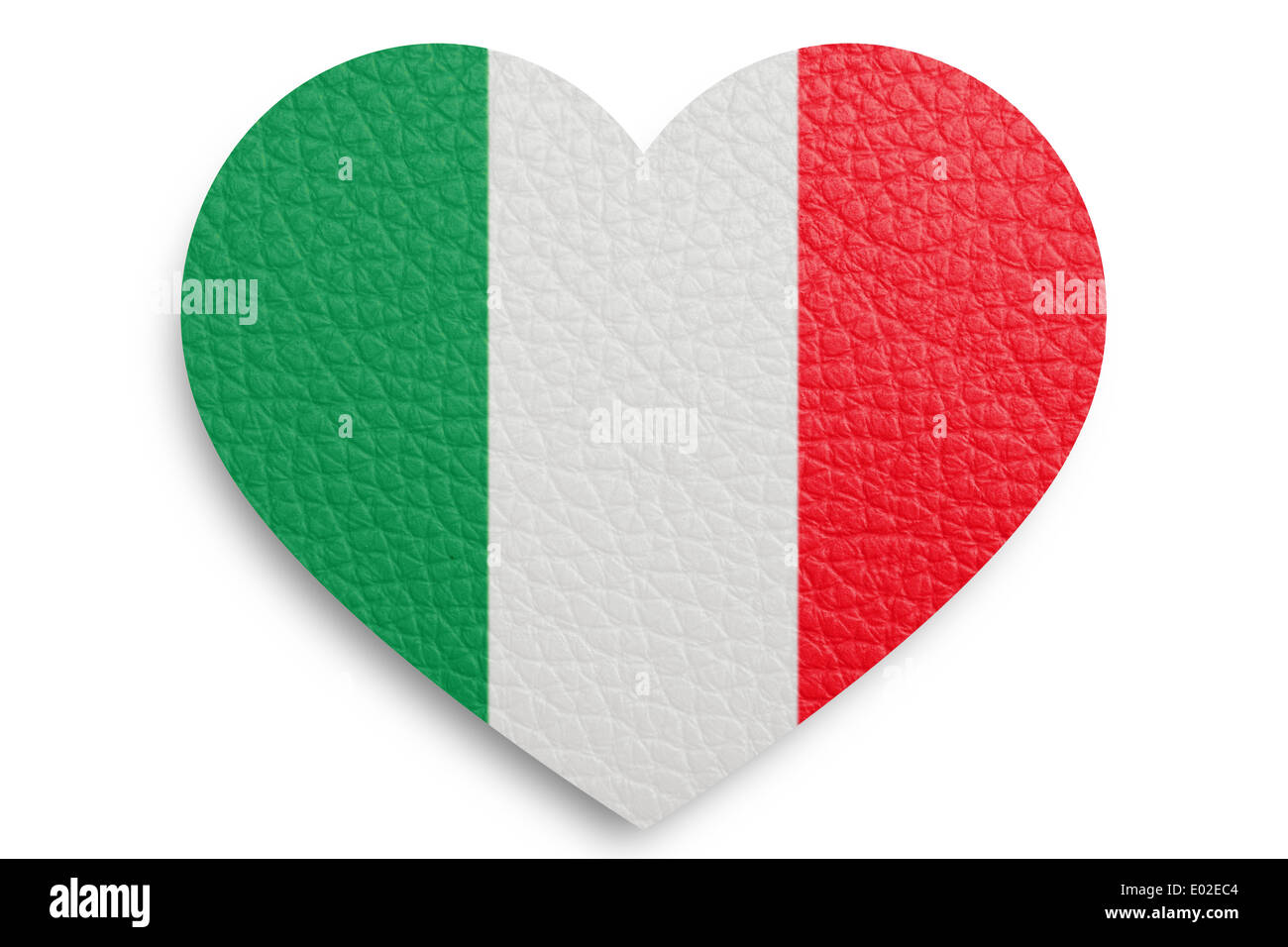 Heart shaped italian flag, isolated on white Stock Photo - Alamy