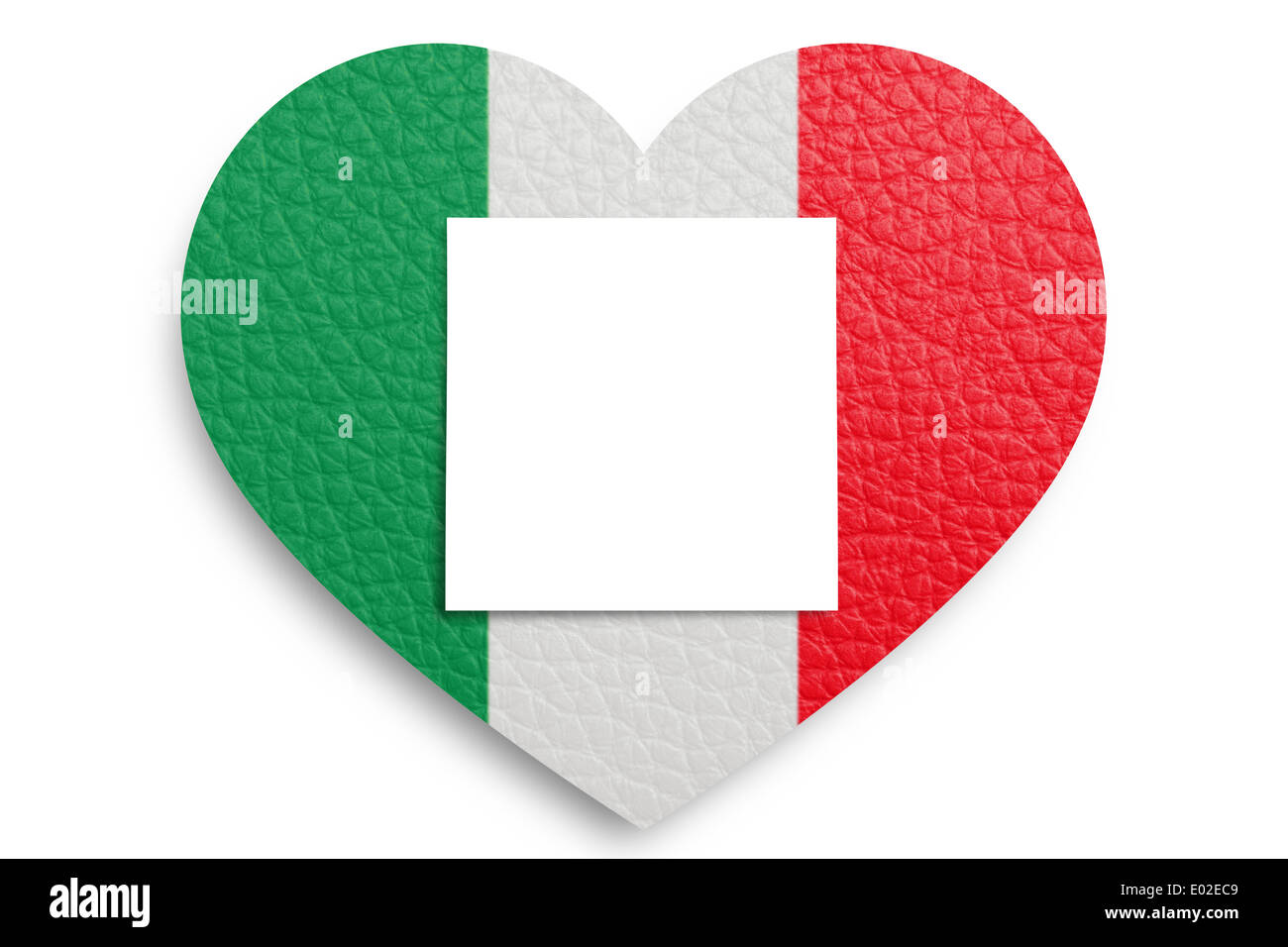 Heart shaped italian flag, isolated on white Stock Photo - Alamy