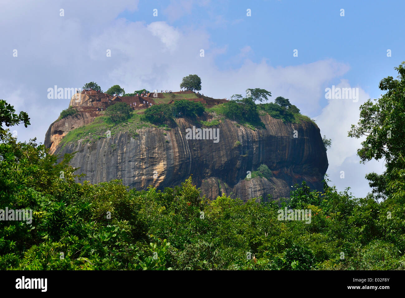 The Lion Rock, Sigiriya, magma column of an eroded volcano, with the ...