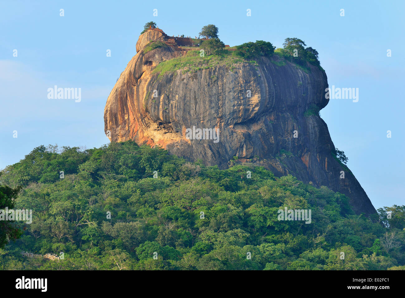 The Lion Rock, Sigiriya, magma column of an eroded volcano, with the ...