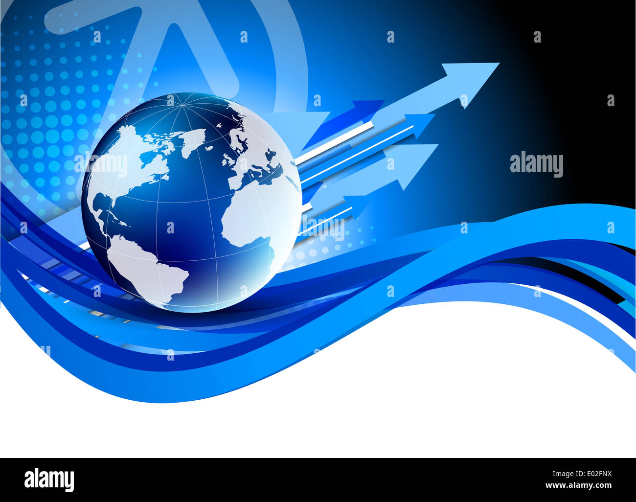 Blue tech background with globe. Abstract illustration Stock Photo - Alamy