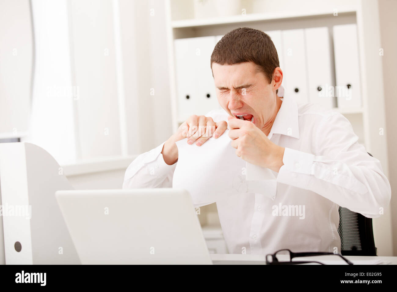 Angry man paperwork hi-res stock photography and images - Alamy
