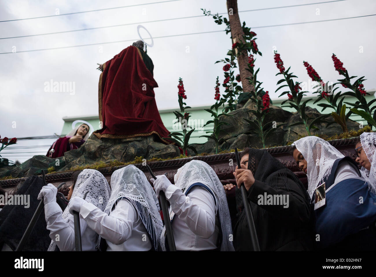 Guatemala City, Guatemala. 15th Mar, 2013. Women carry a float during ...