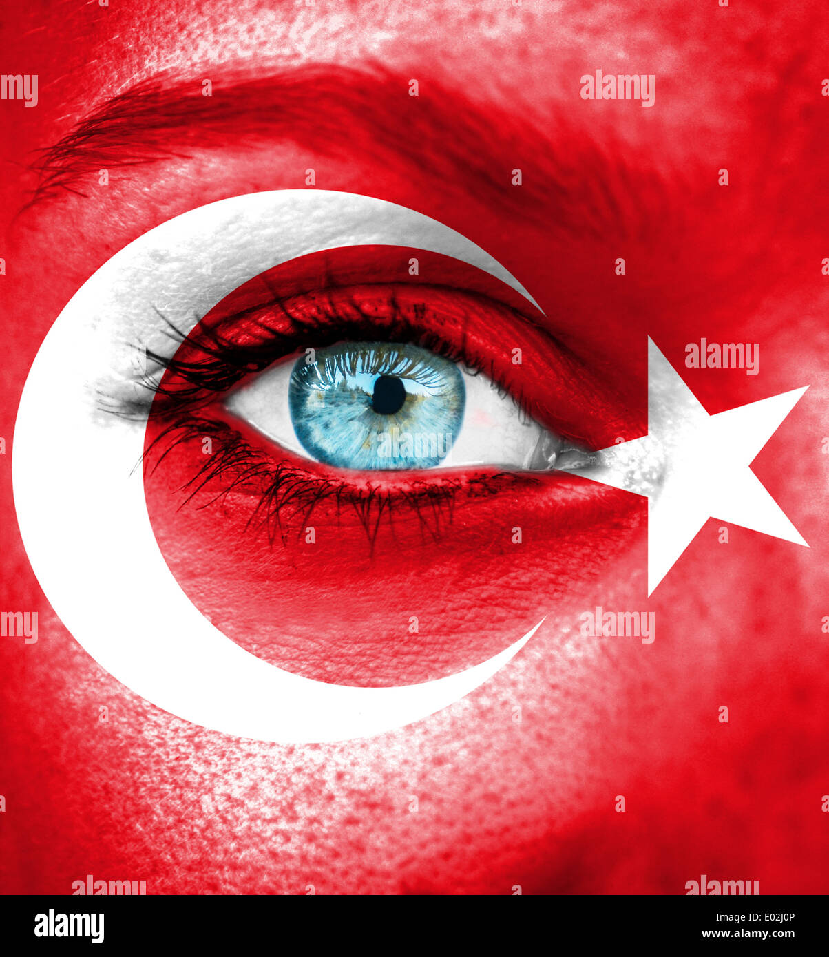 Turkey flag face paint hi-res stock photography and images - Alamy