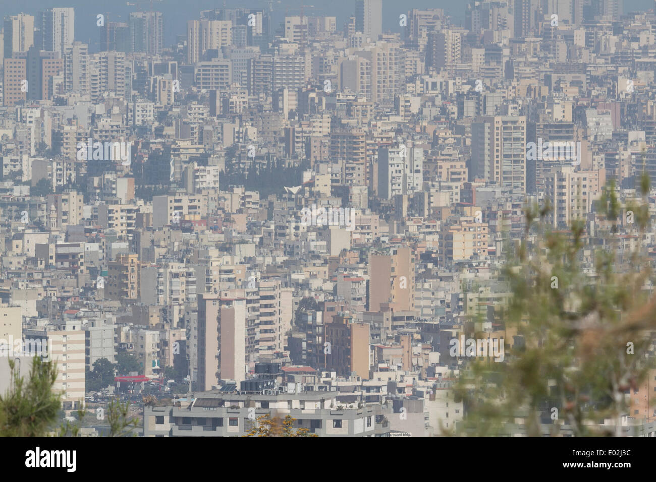 Beirut Lebanon, 30th April 2014. A thick brown plume covers the city of ...