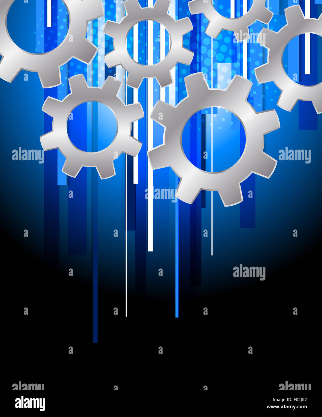 Background with gears. Abstract blue tech illustration Stock Photo - Alamy