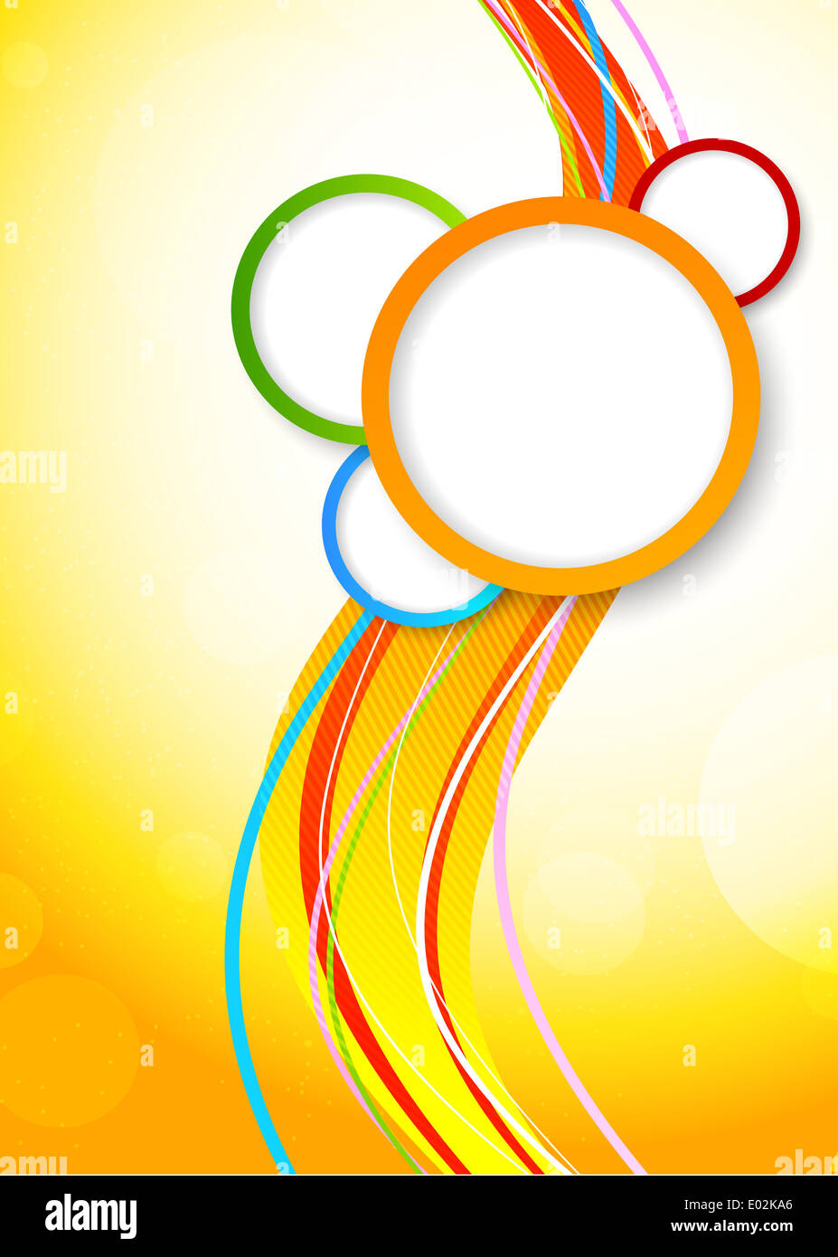 Bright wavy background with circles. Abstract illustration Stock Photo ...