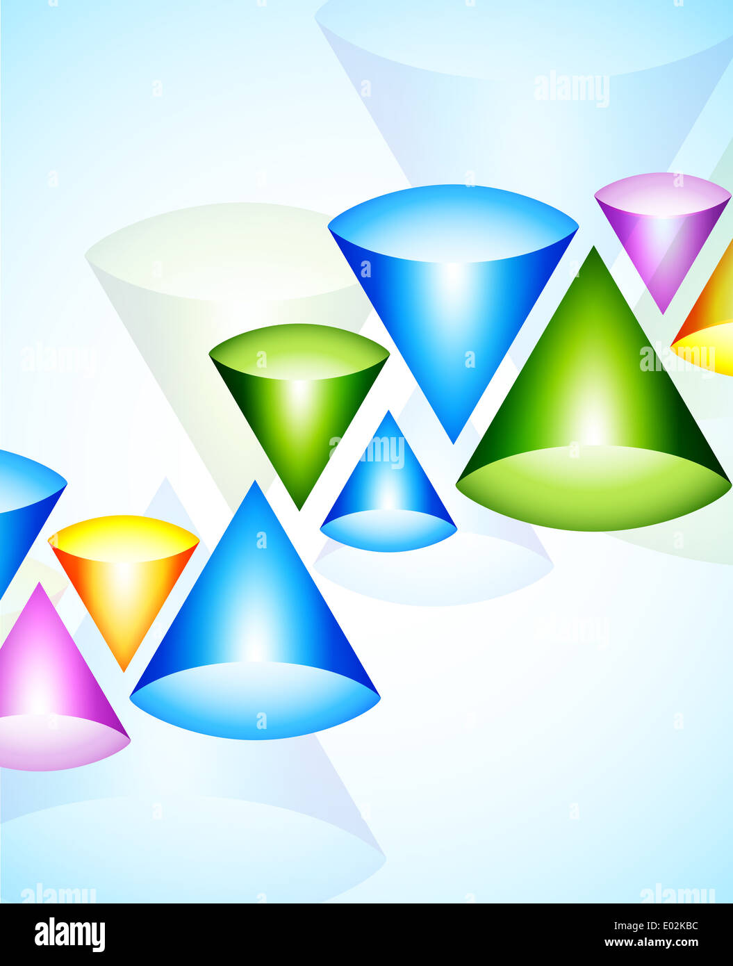 Abstract background with colorful cones. Bright illustration Stock ...