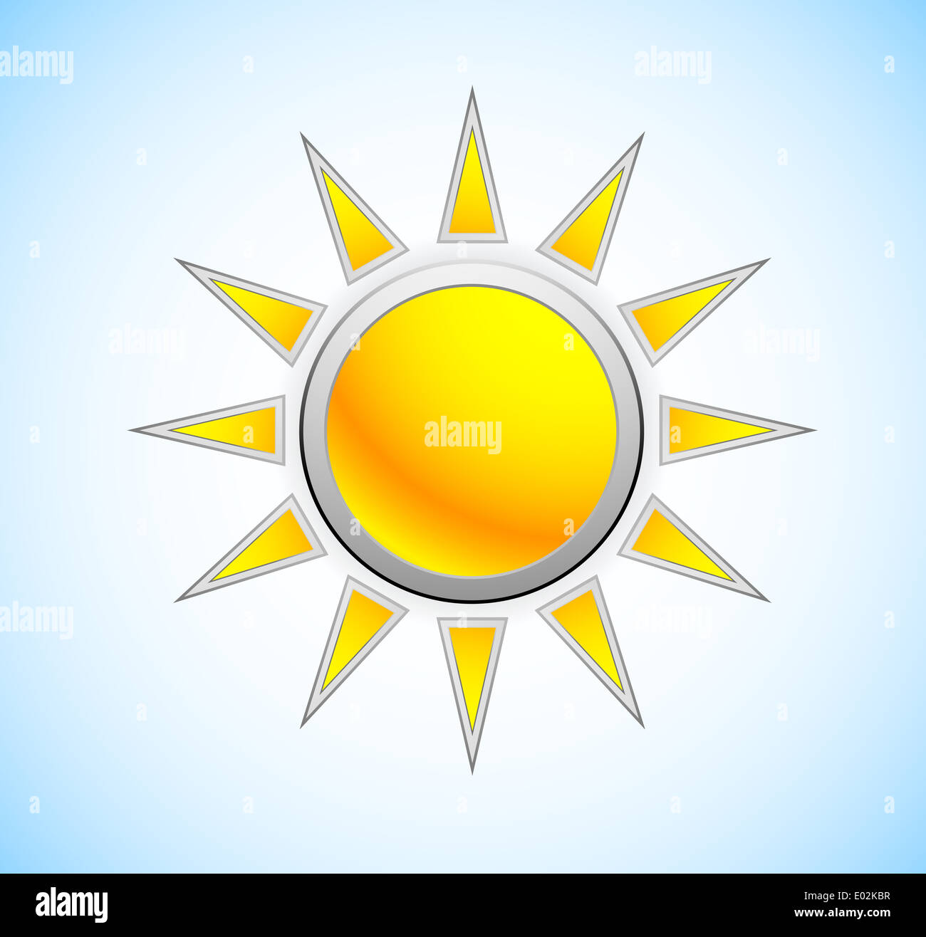 Sun icon in metal style. Weather symbol Stock Photo - Alamy