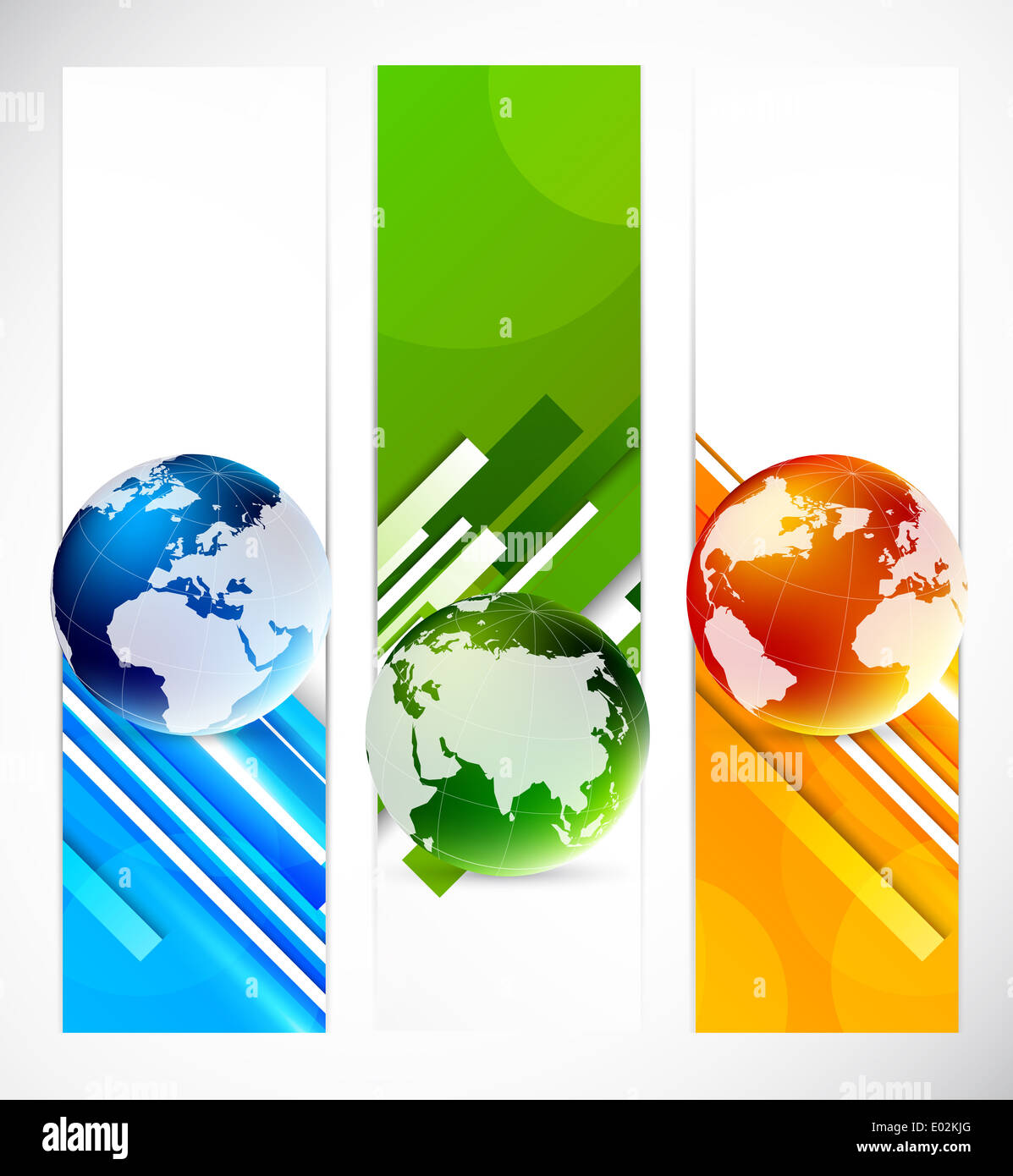 Set of banners with globes. Abstract illustration Stock Photo - Alamy