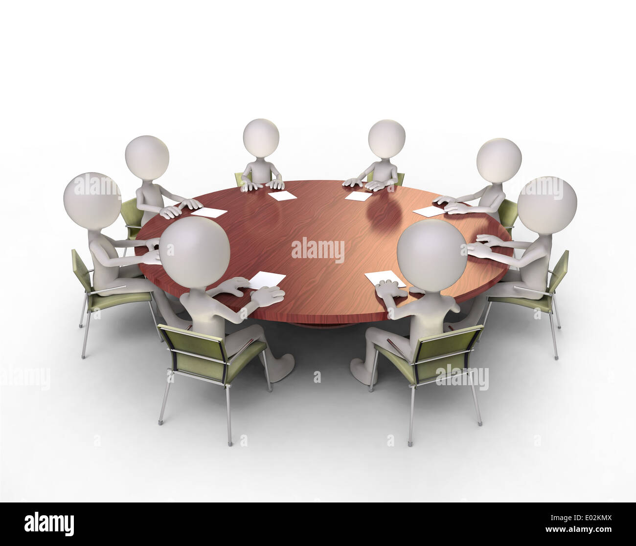 3d men sitting round table hi-res stock photography and images - Alamy