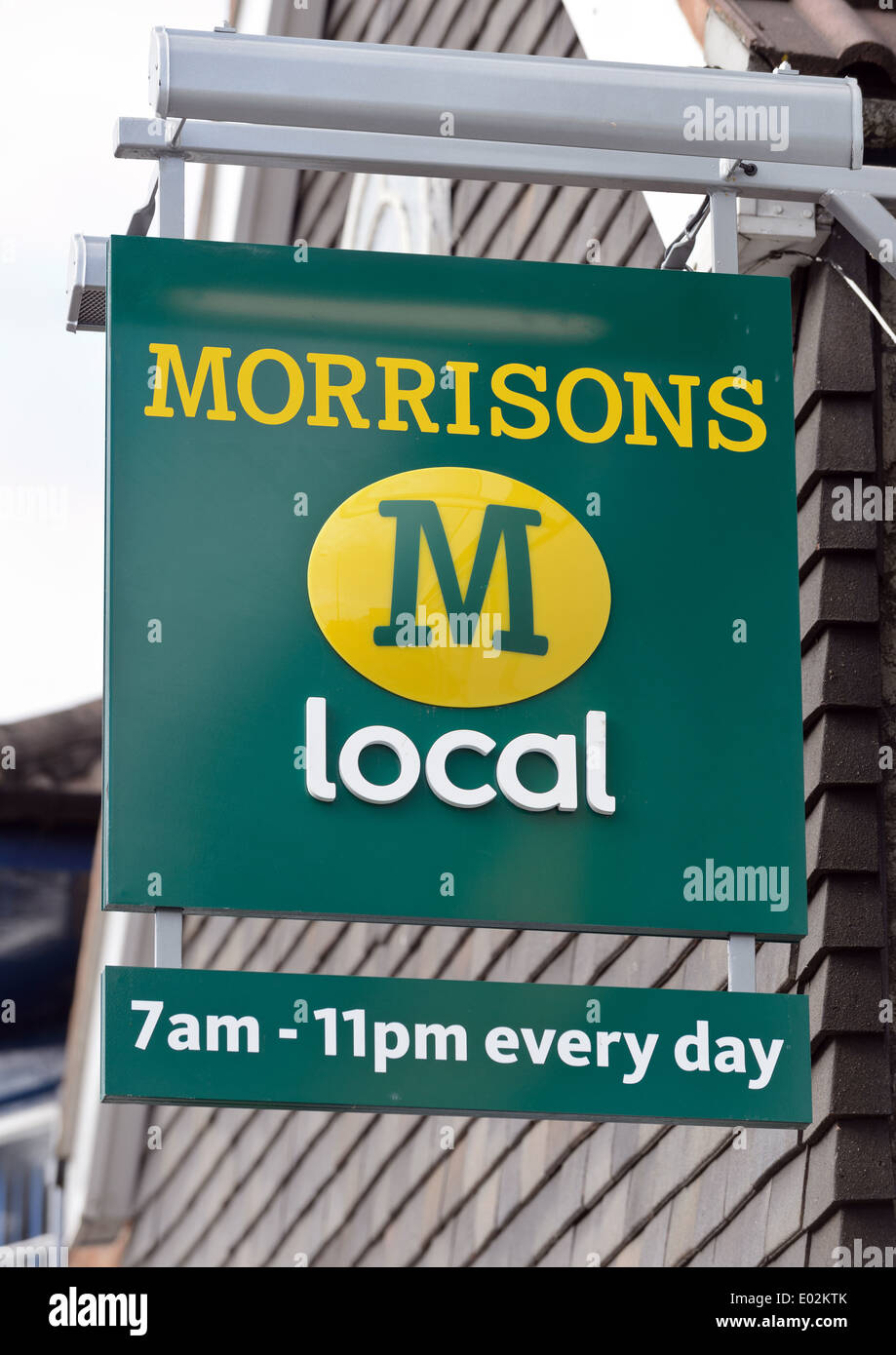 The exterior of a Morrisons local supermarket in Sutton Coldfield, West ...