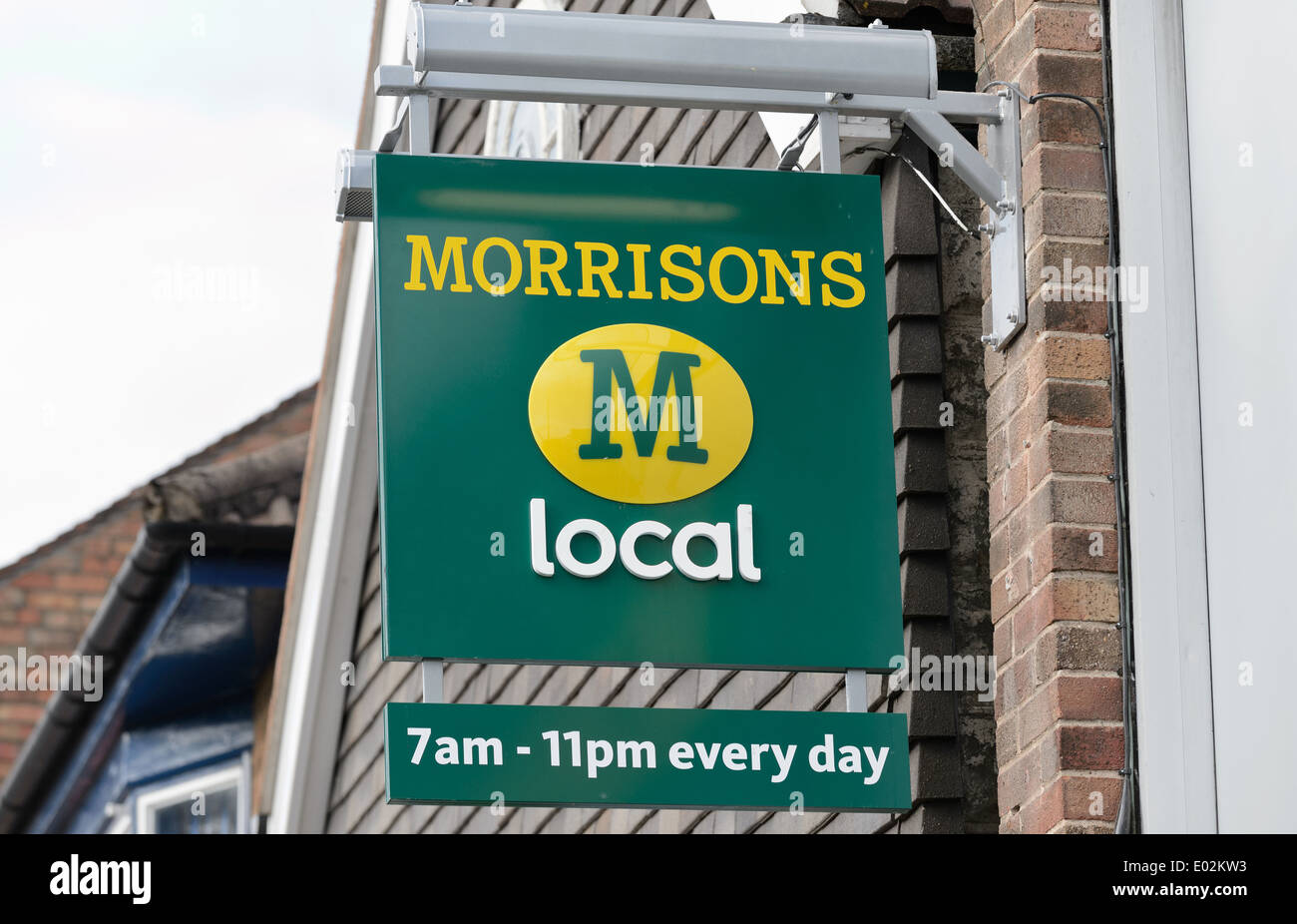 The exterior of a Morrisons local supermarket in Sutton Coldfield, West ...