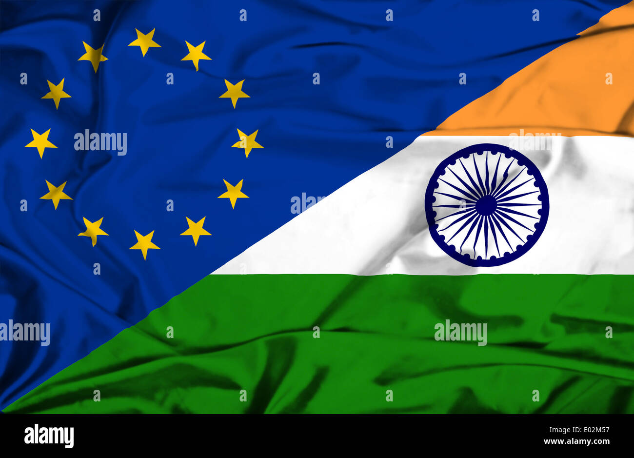 Waving flag of India and EU Stock Photo - Alamy