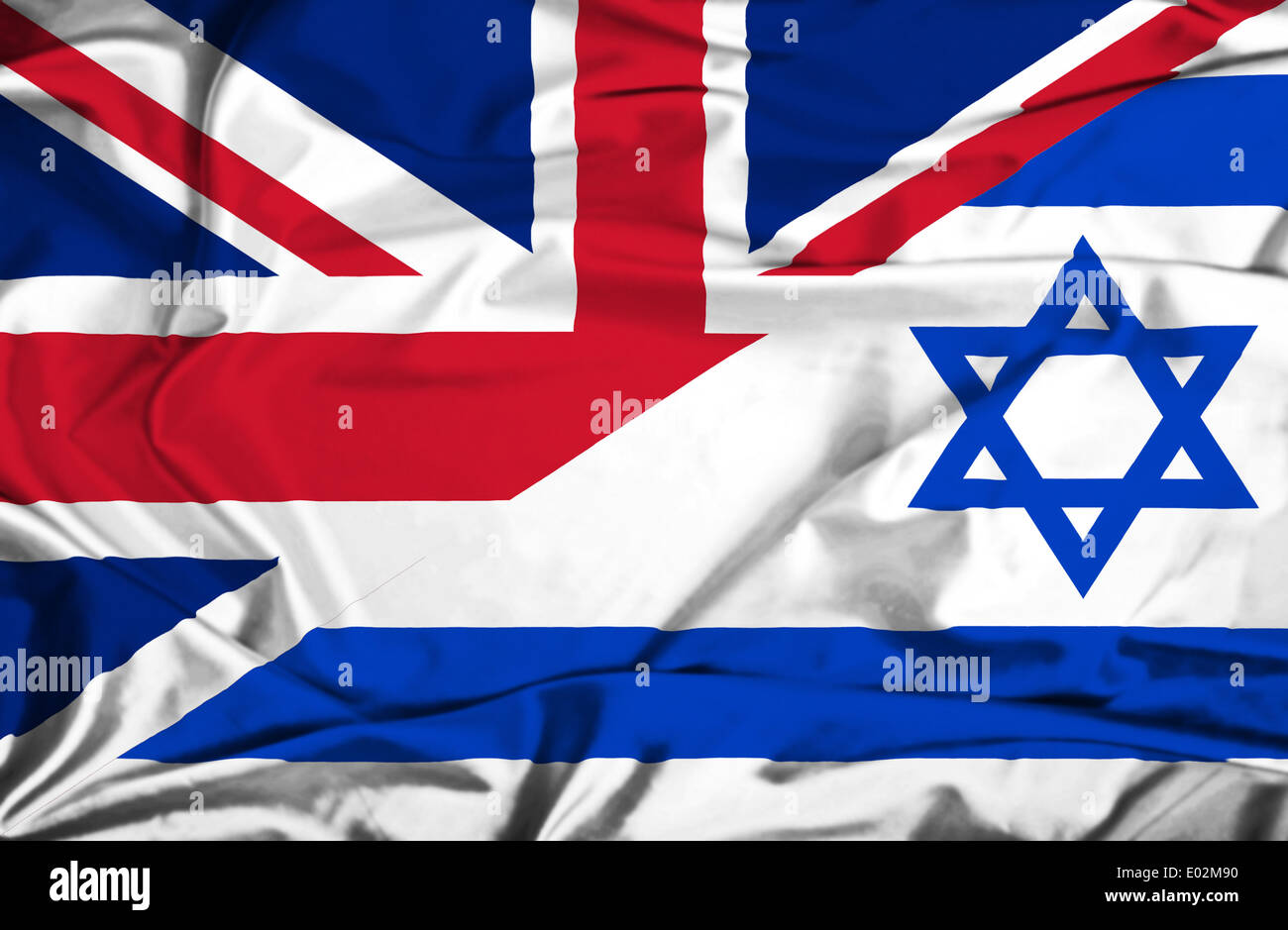 Waving flag of Israel and UK Stock Photo - Alamy