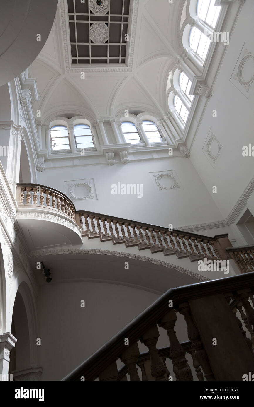 Architectural atrium and staircase in the Burlington Gardens building ...