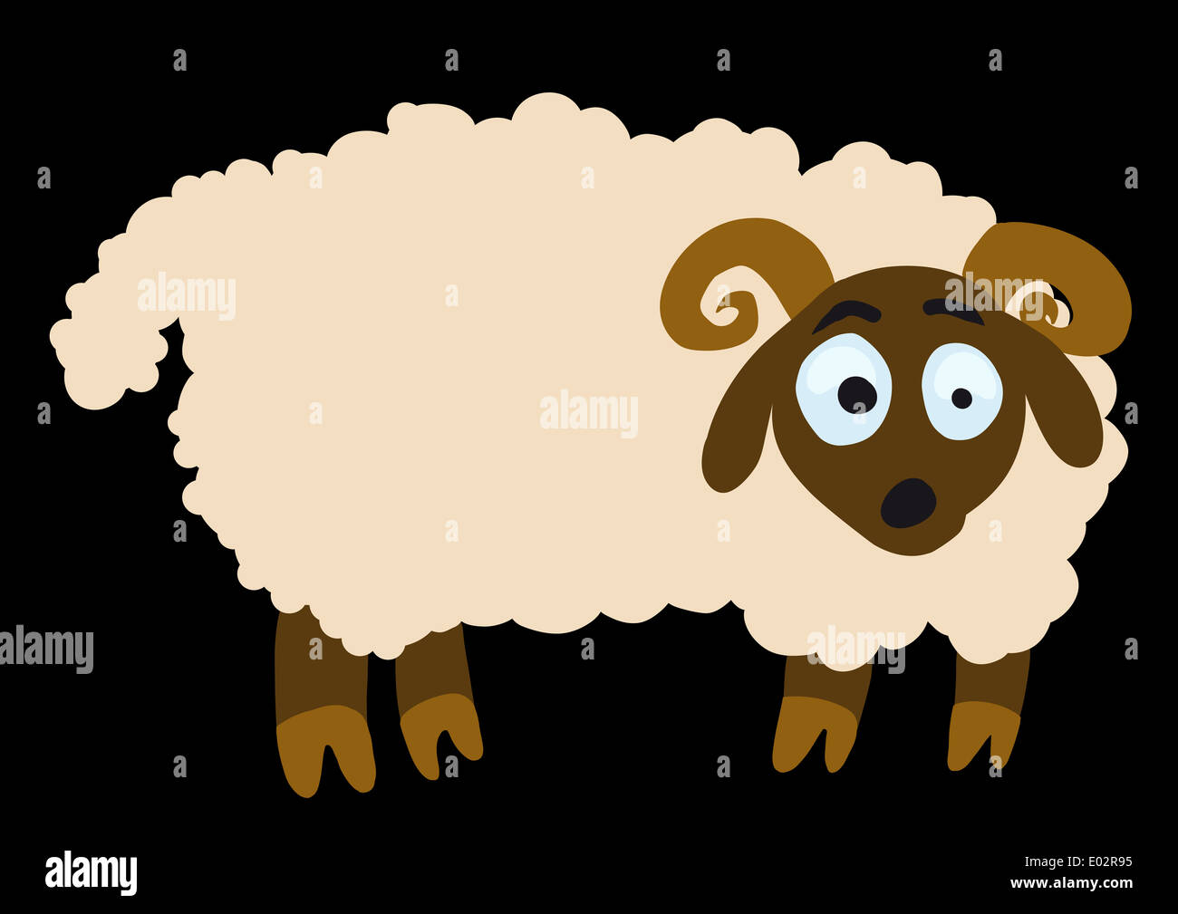 Smiling sheep cartoon hi-res stock photography and images - Alamy