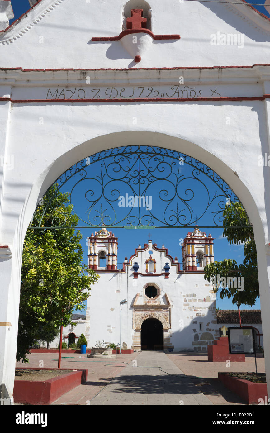 Blood of Christ Church and arch Teotitlan del Valle Oaxaca State Mexico ...