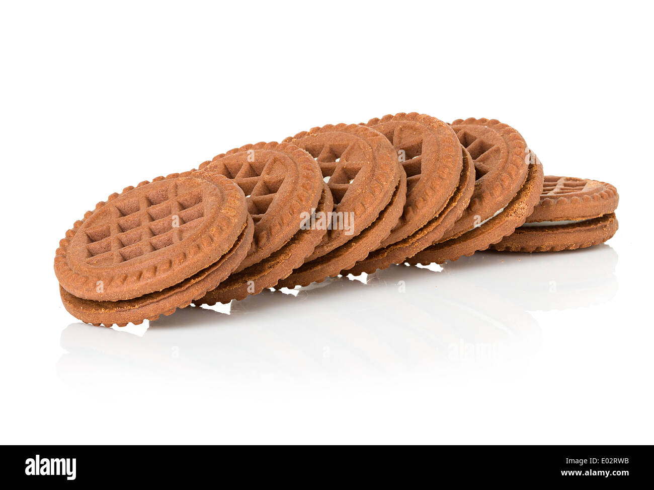 Chocolate cookie isolated on white background Stock Photo - Alamy