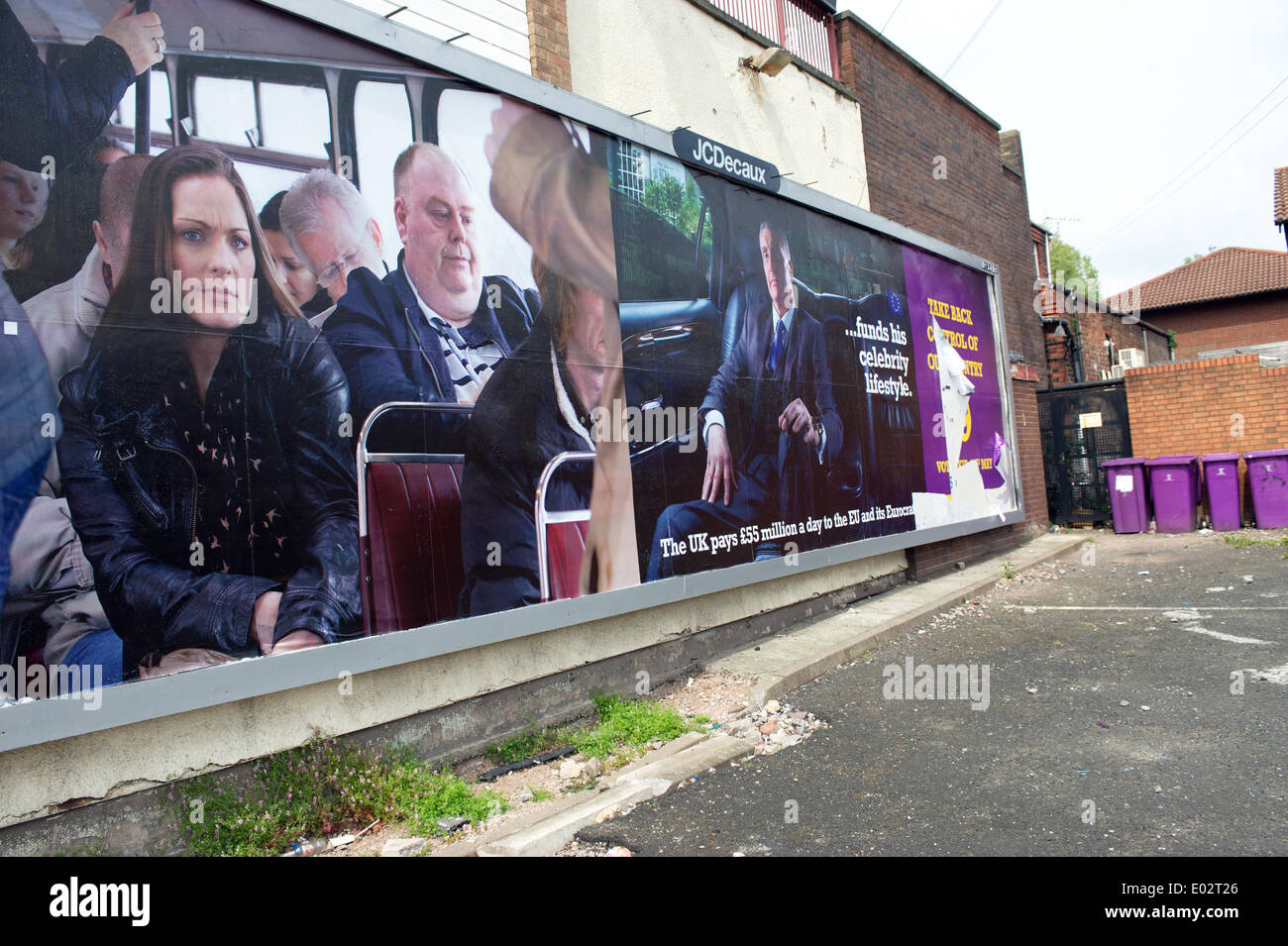 Liverpool, UK. 30th April 2014. Large billboard on a main arterial ...