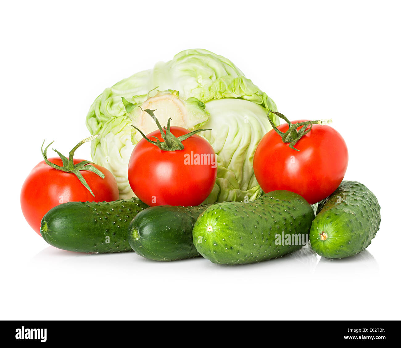 Lettuce and tomatoes and cucumbers Cut Out Stock Images & Pictures - Alamy