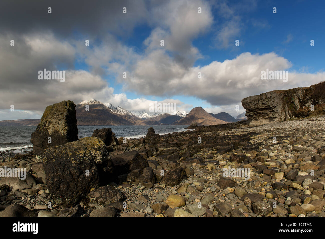 Elgol on Loch Scavaig Island of Skye, Black Cuillin mountains in the ...