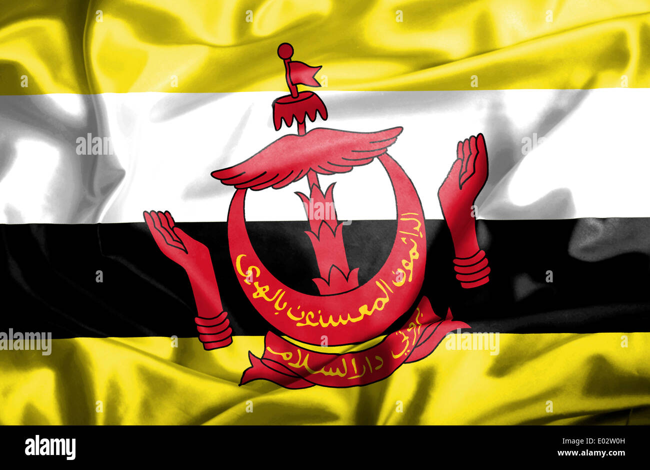 Brunei waving flag Stock Photo - Alamy