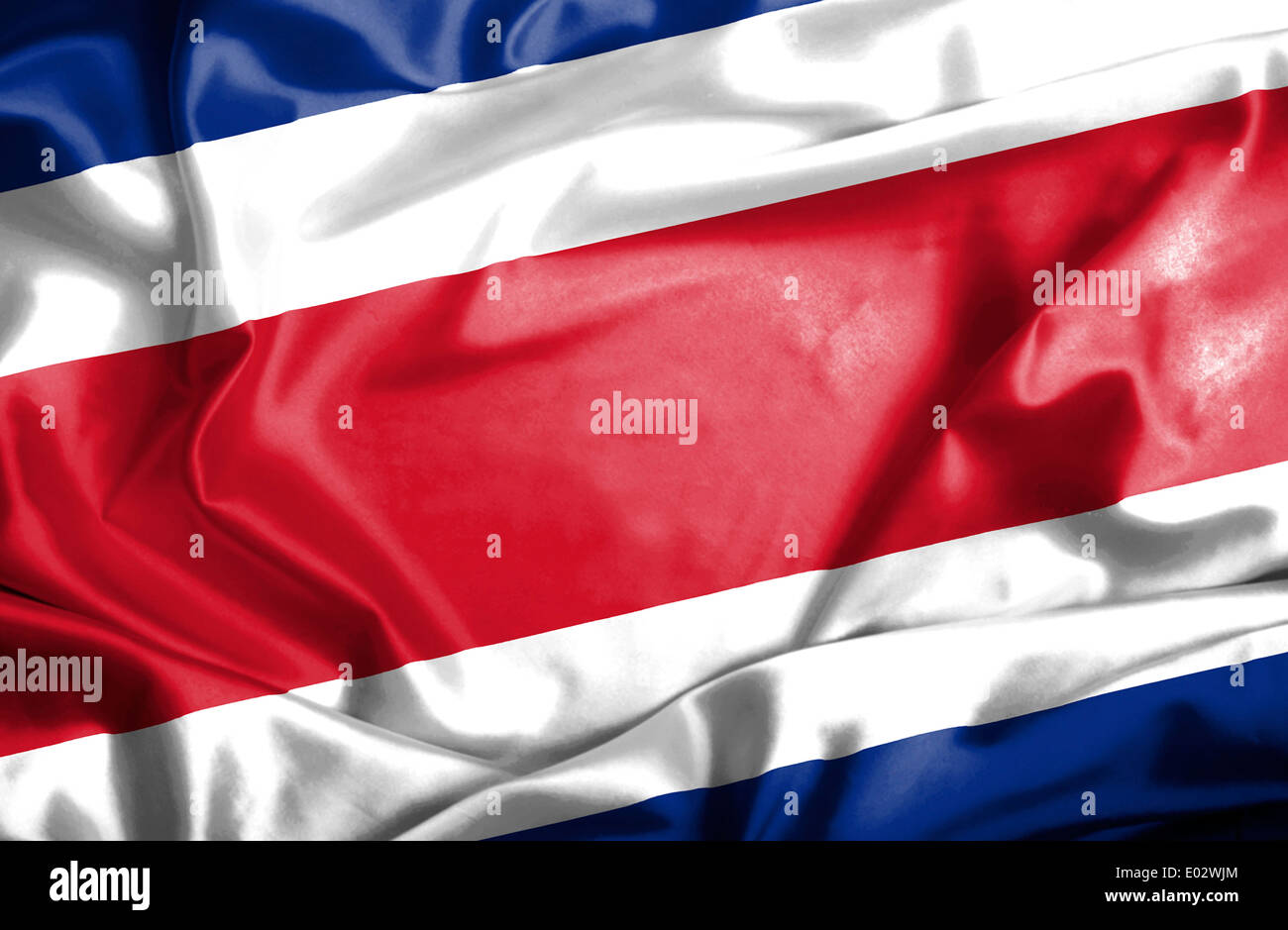 Costa Rica waving flag Stock Photo - Alamy